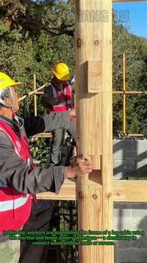 Traditional Timber Frame Joinery: Mortise And Tenon For Log Cabin Building #Shorts