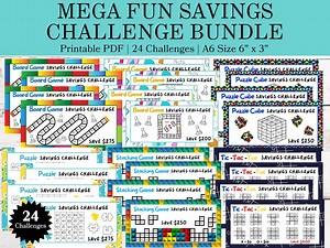 A6 Savings Challenge Tracker: Mega Fun Bundle (PDF Printable) - Etsy
