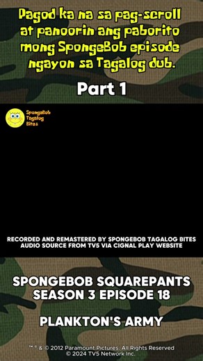 SpongeBob SquarePants Tagalog Dub: Plankton's Army