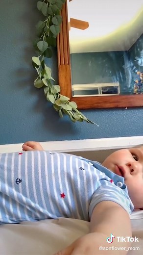 His smile makes up for the dirty mirror 😆 #fyp #babiesoftiktok #HomeDecor #foryoupage