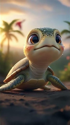 Journey of a newborn turtle - First step into a big world