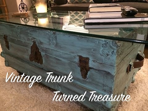 VINTAGE TRUNK COFFEE TABLE DIY: Repurposing a thrift store find into a one-of-a-kind coffee table