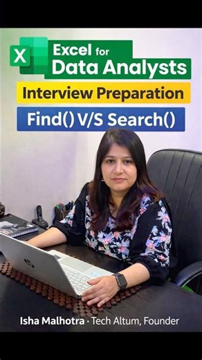 Excel for Data Analysts - interview Preparation | Find() V/S Search() | Question-2