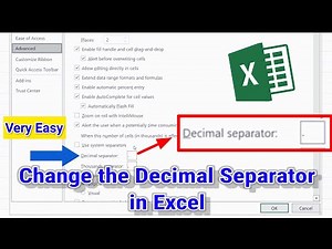 Change the Decimal Separator in Excel