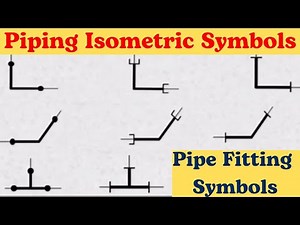 Piping İsometric drawing symbols.Pipe fitting symbols. Isometric symbols. Isometric drawing