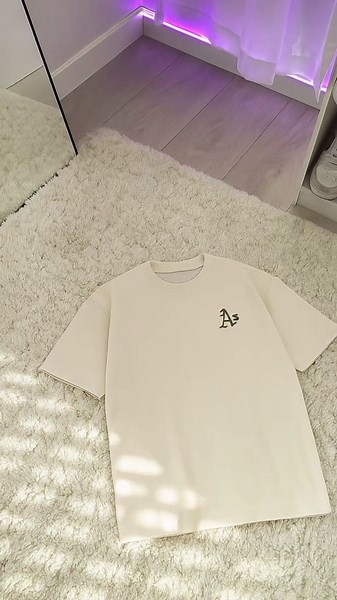 Áo Thun Trơn Basic Logo Chữ A Thêu Nổi Cao Cấp Chất Cotton 100% Dày Dặn Co Dãn #aothun #aophong #doquangchau #áo #viral