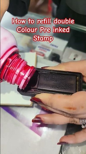 how to refill double colour Pre inked Rubber Stamp #stampfactory #diy #inkrefill