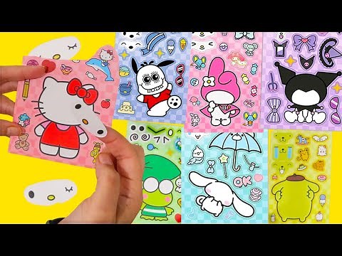 Hello Kitty Make a Face Silly Stickers DIY Activity | Drawing and Coloring for Kids