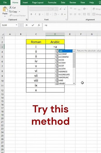 How to Convert Roman Numbers to Arabic Numbers in Excel | Easy Tutorial #excel #exceltips