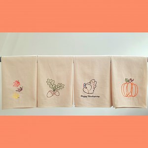 Thanksgiving Napkin Embroidery Designs: Autumn Table Decor (digital Download, Set of 4) - Etsy