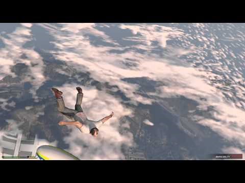 Grand Theft Auto V: Trevor falls from space!