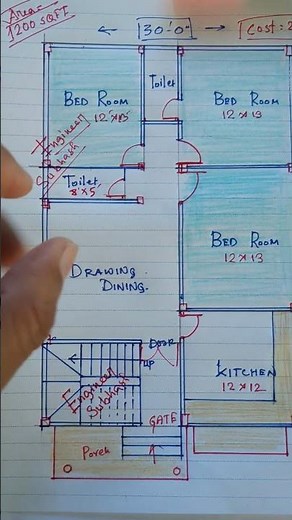 30x40 Best village Style House Plan II 1200 sqft home design II 30 by 40 accha ghar ka naksha