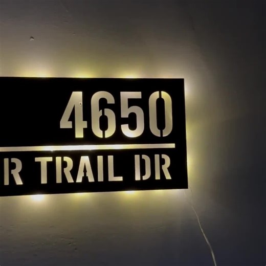Outdoor Modern Address Metal Sign W/ Solar LED Light, Solar Lighted Address Decor, Large Wall Decor, House Number Address, Front Door Number - Etsy