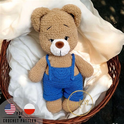 Crochet Teddy Bear Pattern PDF, Amigurumi Bear Tutorial, Easy Plush Toy Pattern, DIY Gift, Instant Download - Etsy UK