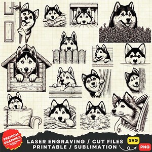 Husky SVG Bundle, Peeking Husky Svg, Husky Svg, Husky Png, Husky Head Svg, Husky Face Svg, Husky Laser Cut File Silhouette Clipart, Dog Svg - Etsy UK