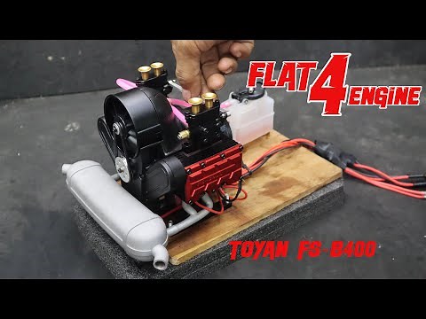 Flat 4-Cylinder Engine. Assembly and testing Toyan FS-B400