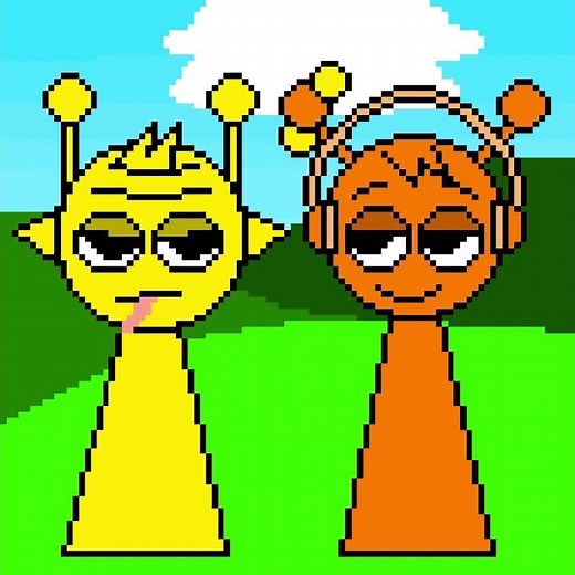 Simon and Oren trying to tickle each other Pt 1 #animation #pixelart #funny #sprunki #tickles #laugh