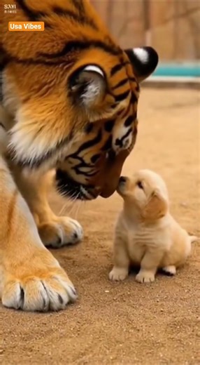 Tiger Meets Puppy… Then Does THIS 😭 #shorts