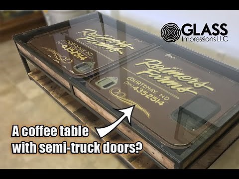 Making a shadow box coffee table with inset truck doors.