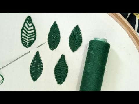5 Beautiful leaf hand embroidery stitches for beginners | Easy Hand Embroidery Tutorial