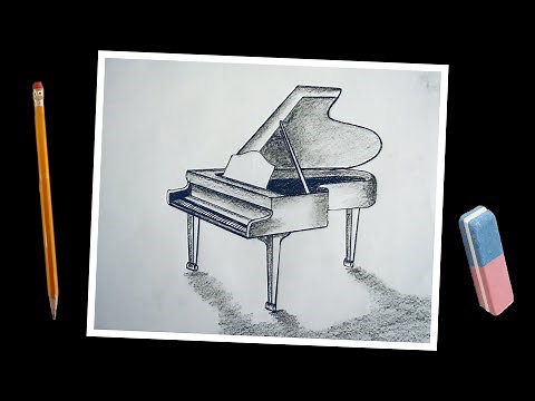 How to draw Piano easy step by step / Piano drawing easy step by step
