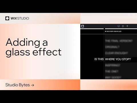 Adding glass effect | Wix Studio
