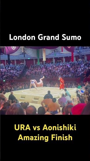 Grand Sumo London: URA vs Aonishiki (Day 5) Amazing Finish #Sumo #Japan #sumowrestling