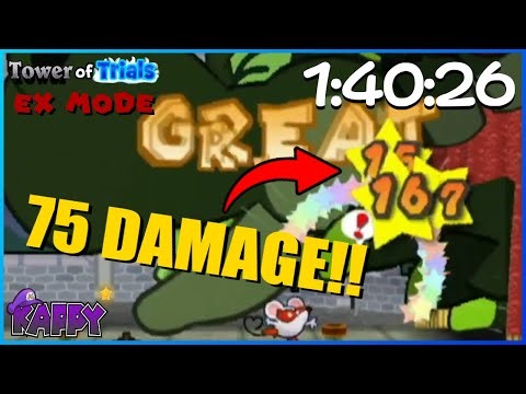 [Old PB] Tower of Trials EX Mode Unseeded Speedrun in 1:40:26 (Paper Mario TTYD)