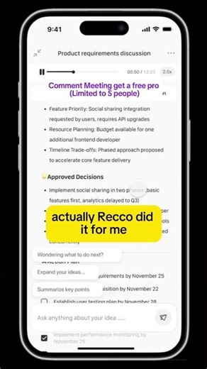 🚀Comment Meeting to get a free pro🚀#recco #ainotetaker #tech #ai