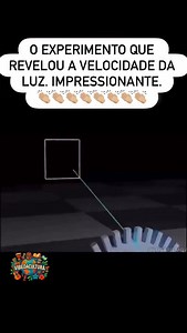 A RODA DENTADA DE 1849: O EXPERIMENTO QUE REVELA A VELOCIDADE DA LUZ Como os cientistas mediram a velocidade da luz pela primeira vez usando nada além de uma roda giratória e um espelho a quilômetros de distância? Esse experimento histórico combinou engenhosidade mecânica e observação precisa — um marco que mudou nossa compreensão do universo. 📜 Ideia central: • Em 1849, Hippolyte Fizeau criou um método inovador para medir a luz usando uma roda dentada giratória. • Um feixe de luz atravessava o
