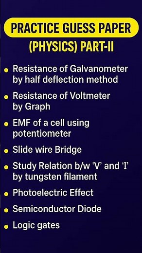 Important physics practicals for class 12