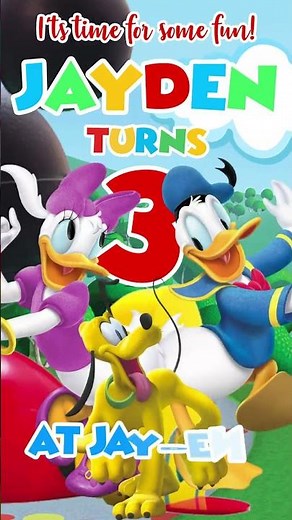 Mickey Mouse Clubhouse Birthday Video Invitation Animated