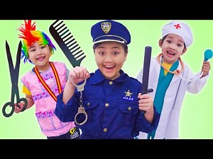 Annie Jolie & Johnny Play Teamwork Adventure in the Magic Job Boxes