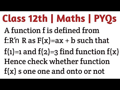 A function f is defined from f:R→R as F(x)=ax + b such that f(1)=1 and f(2)=3 find function f(x) he