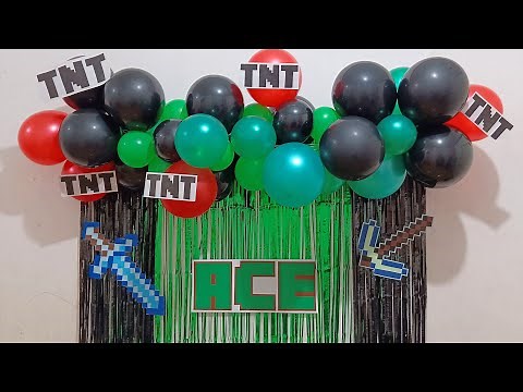 DIY | QUICK AND EASY MINECRAFT THEMED BIRTHDAY DECORATION | DIY BIRTHDAY IDEAS