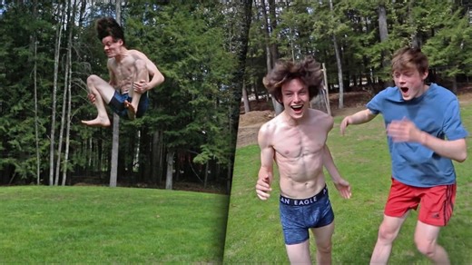 Successfully landing a standing double backflip on grass