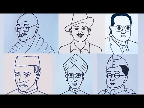 India Freedom fighters drawing from dots easy // Independence day drawing // Republic day drawing