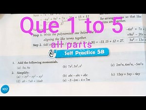 New learning composite mathematics class 7 ex 5b | S.chand maths ex 5b | Algebraic expressions