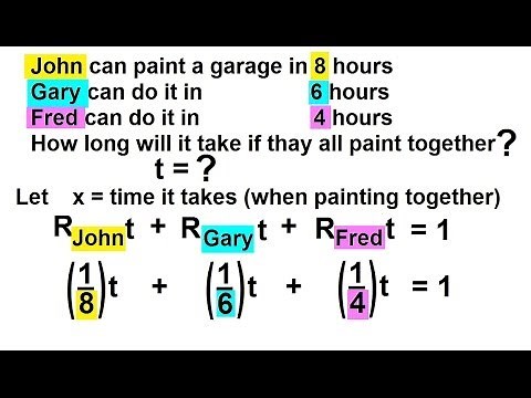 PreCalculus - Algebra Fundamental Review (30 of 80) Review of Word Problems: Rate of Doing Work