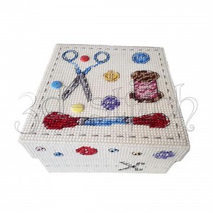 Quilter Project Box 3D Plastic Canvas Pattern PDF Cross Stitch Sewing Basket Vinyl Weave Needlepoint Embroidery DIY Craft Children Chart - Etsy