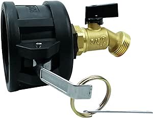 IBC Tote Fittings Fine Thread 275-330 Gallon IBC Tank Adapter 2" Fine Thread (NPT Fine Adapter & Coarse Thread) 3/4" Brass Hose Faucet Tool with Ball Valve for Garden Hose Connector