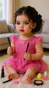 1.5M views · 22K reactions | The little baby doing makeup for the first time 勺 #baby #funny #funnybabyvideos #FunnyBabyVideo #babygirl #cute #fyp #cutebaby #love #funnyvideos #funnyreels #makeup | Zaya Quinn | Facebook