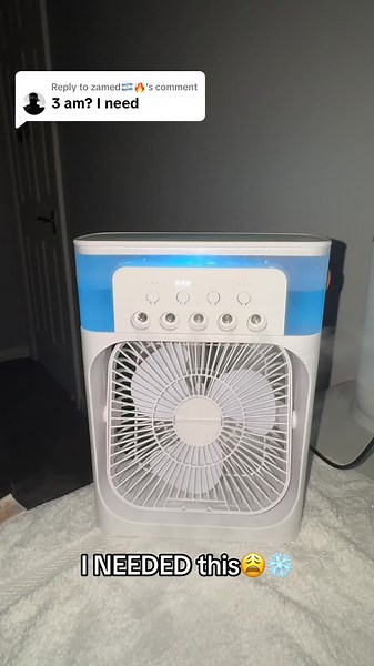 Portable Ice-Misting Fan Setup for Refreshing Relief