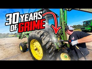 Steam Cleaning GREASY TRACTOR in Under 15 Minutes