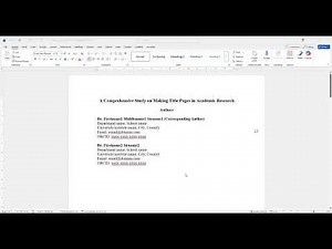 Detailed Instructions in Making Title Pages