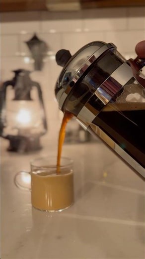 How we make coffee when the power is out. No power no electricity. Delicious coffee. Enjoy the snow