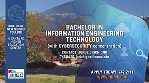 3K views · 53 reactions | Northern New Mexico College is offering access to three accredited bachelor's programs at the Higher Education Center not offered anywhere else in Santa Fe. Take your education and career to the next level with Northern's ABET-accredited BS in Information Engineering Technology with Cybersecurity. ACBSP-accredited BA in Business/Project Management, or a BA in Integrated Studies in Psychology. Contact: 505.747.2111 | The Santa Fe New Mexican | Facebook