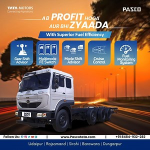 Tata Signa 3521.T ensures high mileage with the 5L Turbotronn Engine, which offers higher peak torque and flat torque over a wide RPM range (from 1000-1800 rpm), as well as higher peak power at lower RPMs, resulting in fuel savings on every trip. ✅ https://www.pascotata.com/ #PascoMotors #TataPasco #CommercialVehicles #Trucks #Construction #TataTrucks #BS6Engine #Transport #TataBS6LightTrucks #FullyBuiltVehicles #TataSigna #Signa3521 | Pasco Motors Udaipur LLP | Facebook