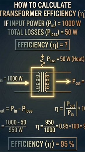 TECH WORLD on Instagram: "HOW TO CALCULATE TRANSFORMER EFFICIENCY"