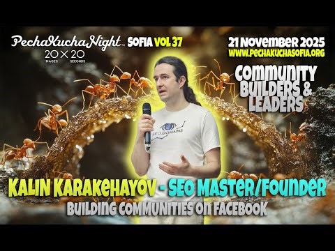 Kalin Karakehayov presenting "Admin Tips for Managing Communities on Facebook"